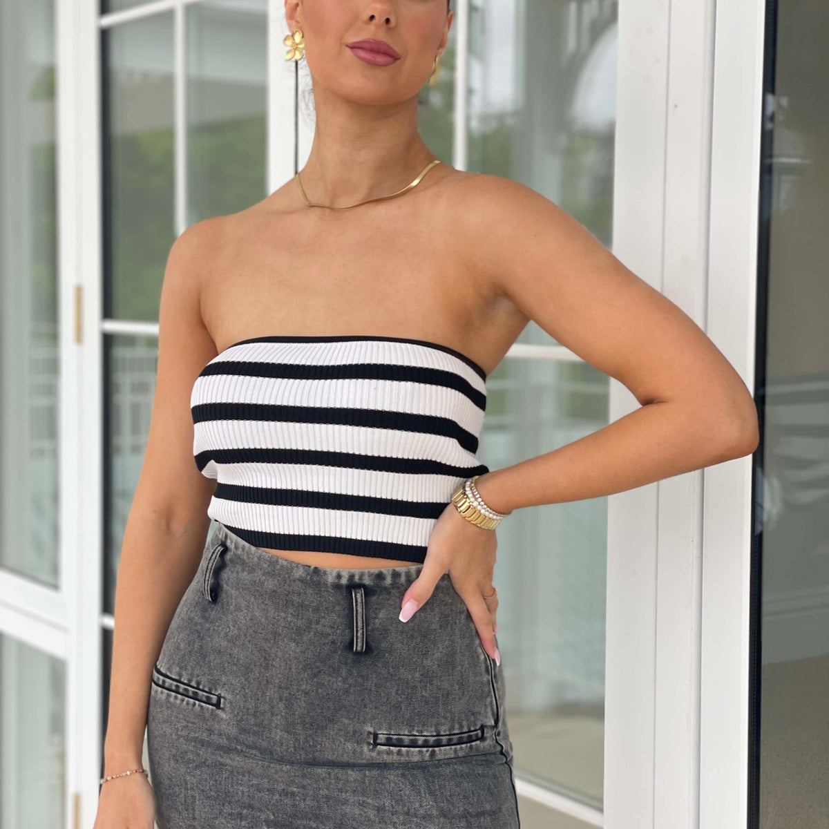 Cate Skort|black denim skort – Frankii Clothing